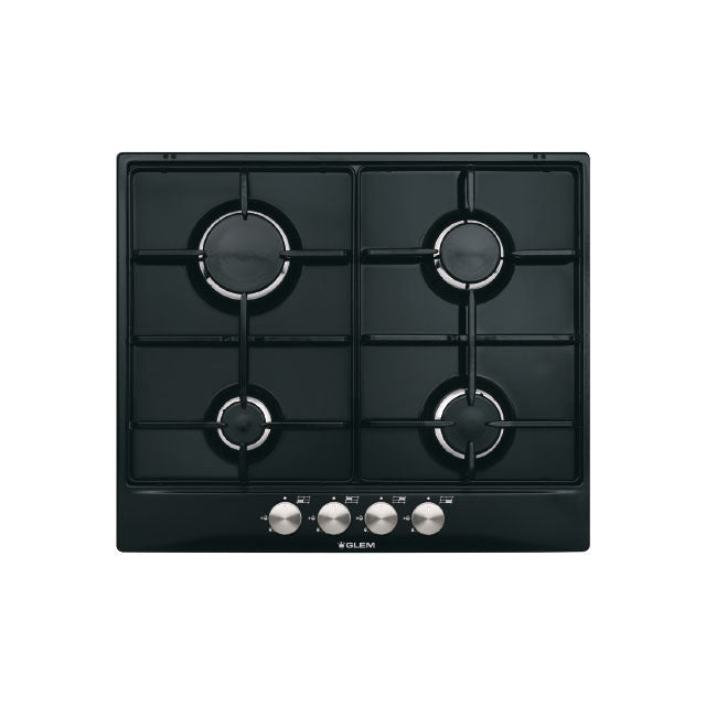 Glem Gas, GT64BK Gas Hob 60 cm, Black